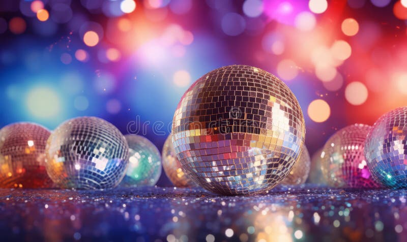 Party Disco Ball with Bright Sparkling Lights Stock Illustration ...
