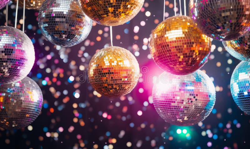 Party Disco Ball with Bright Sparkling Lights Stock Illustration ...