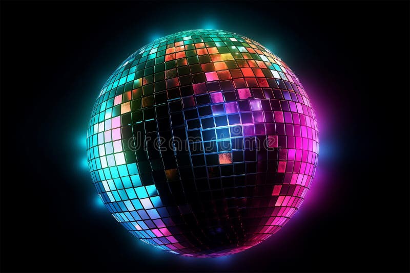 Party Disco Mirror Ball on Dark Background. Generative AI Stock Photo ...