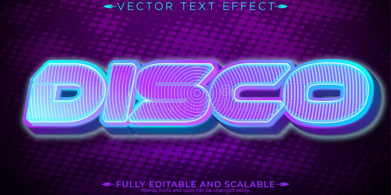 Party Disco Text Effect, Editable Club and Event Text Style Stock ...