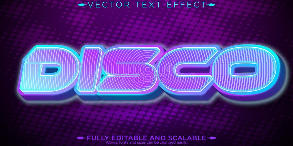Party Disco Text Effect, Editable Club and Event Text Style Stock ...