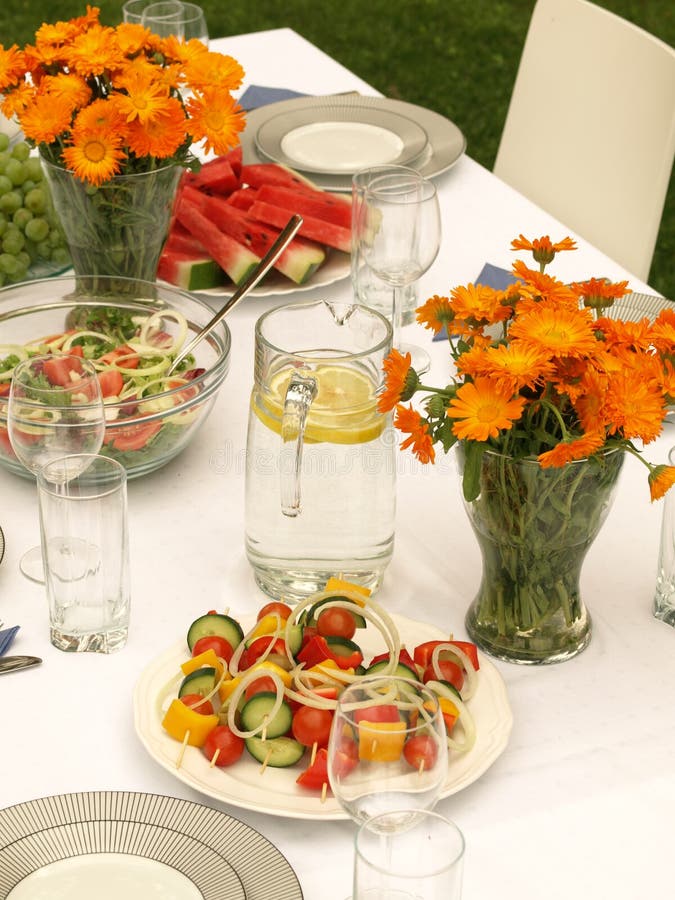 Party dishes stock image. Image of dishes, garden, catering - 26069425