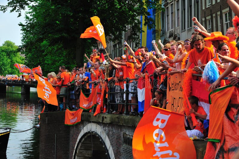 Party for Dutch Football Team Editorial Photography - Image of flagg ...