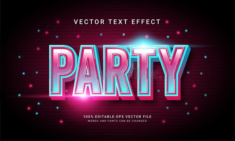 Party Editable Text Effect with Night Event Theme Stock Vector ...