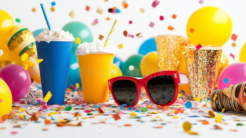 Party Essentials Confetti, Popcorn, and Colorful Drinks Set the Mood ...