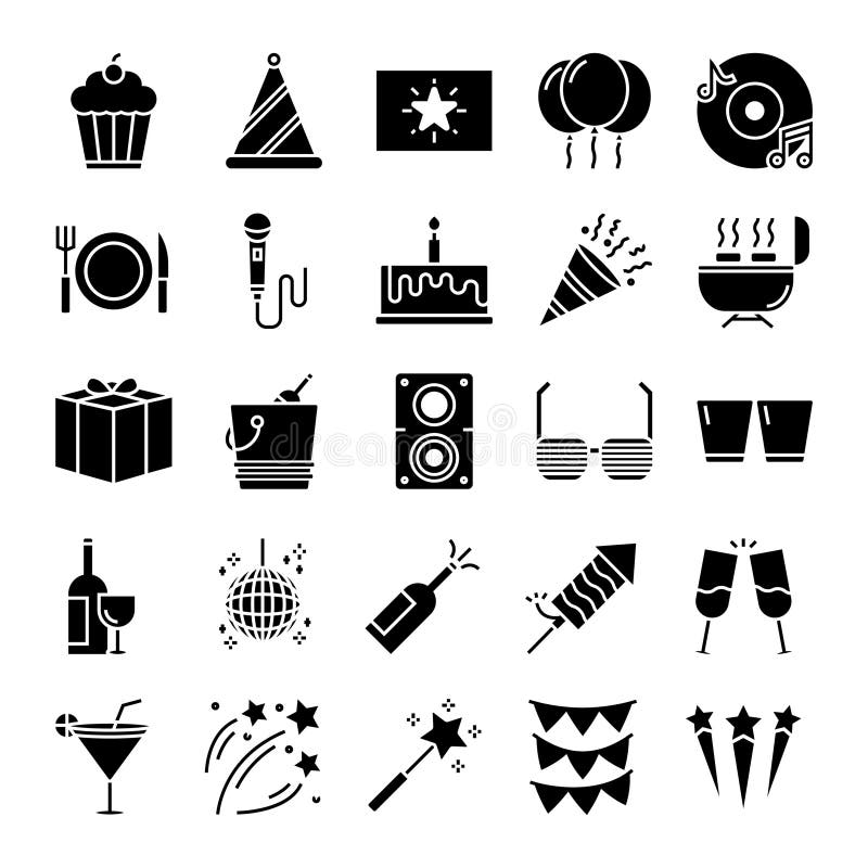 Party Fill Icon stock vector. Illustration of background - 328993147