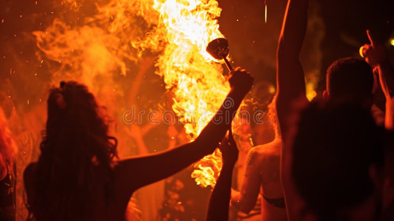 This Party on Fire Festival . Generative Ai Stock Illustration ...