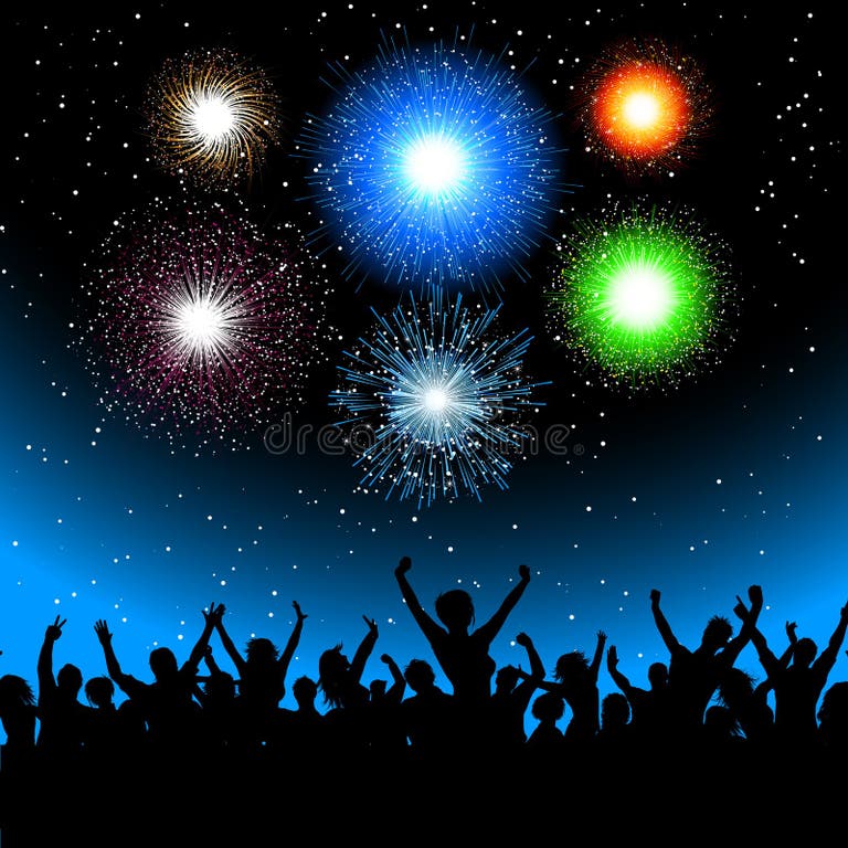 Party with fireworks stock vector. Illustration of celebration - 21896513