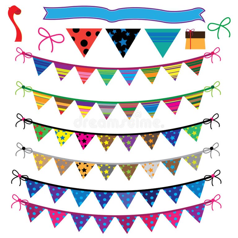 Party flag set vector stock vector. Illustration of design - 93148713