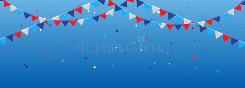 Party Flags with Confetti. Celebration Banner Event Stock Vector ...