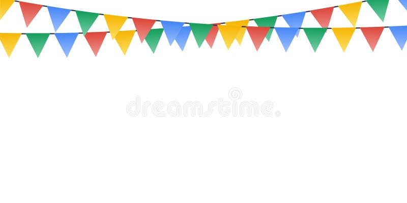 Party Flags, Decoration for the Holiday. Flat Design, Vector ...