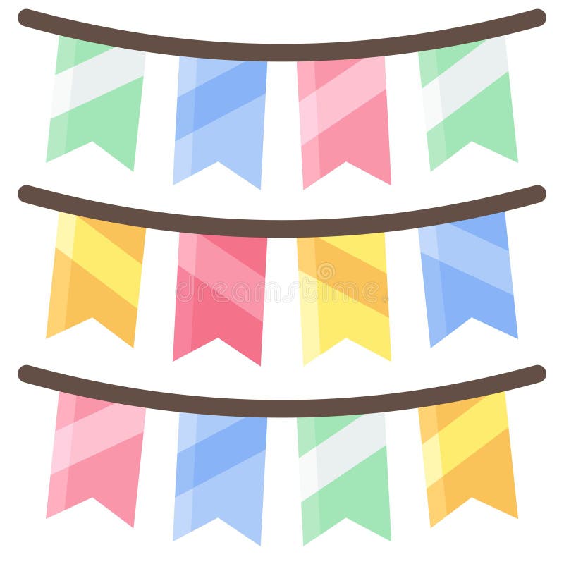 Party Flags Icon, Birthday Party Related Vector Illustration Stock ...
