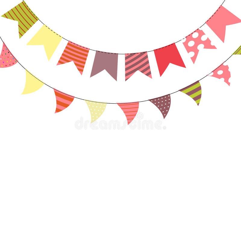 Party Flags Set Vector Illustration Stock Vector - Illustration of ...