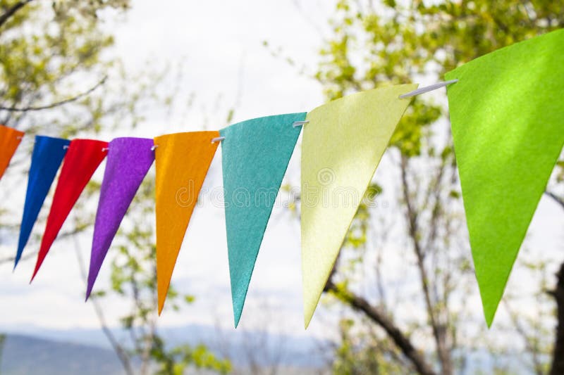 Party flags in yard stock image. Image of flags, banner - 275992677