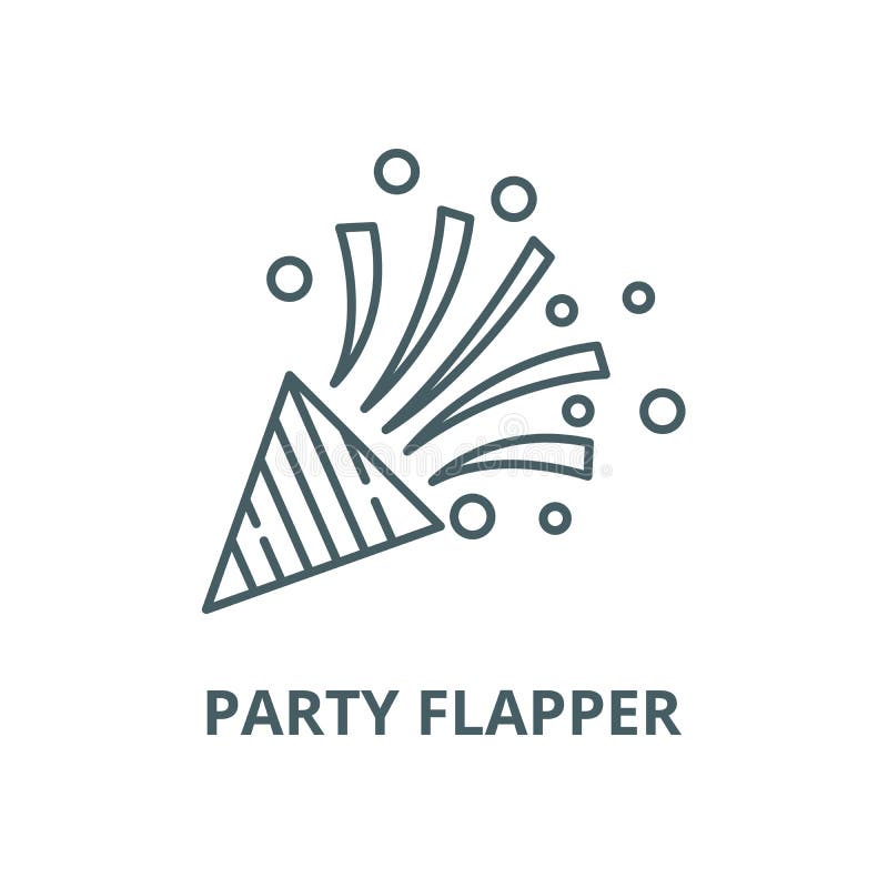 Party Flapper Vector Line Icon, Linear Concept, Outline Sign, Symbol ...