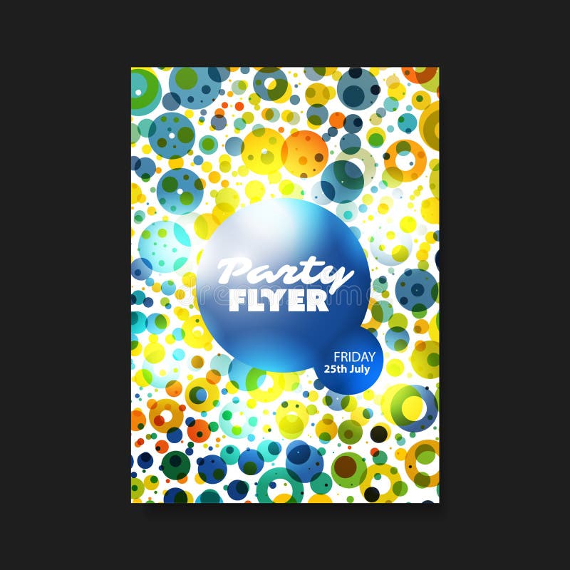Party Flyer or Cover Design with Colorful Pattern Stock Vector ...