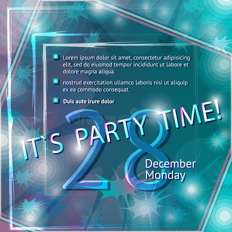 Party Flyer Template. Vector Design Stock Vector - Illustration of ...