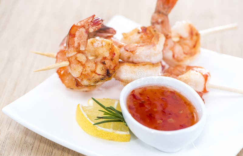 Party Food (Prawn Skewers) stock image. Image of flavored - 37671049