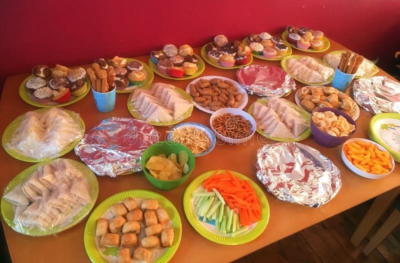 Party food on a table. stock image. Image of covered - 80657363