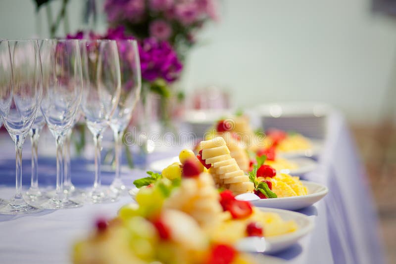 Party fruit table set stock photo. Image of setting, delicious - 17968100
