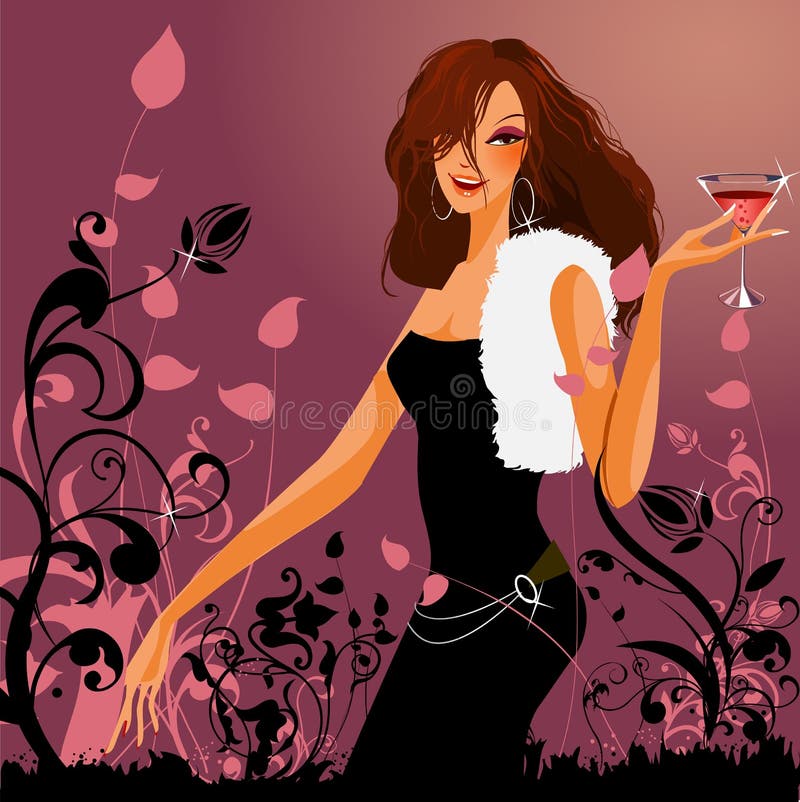 Party girl stock illustration. Illustration of girl, cocktail - 309838