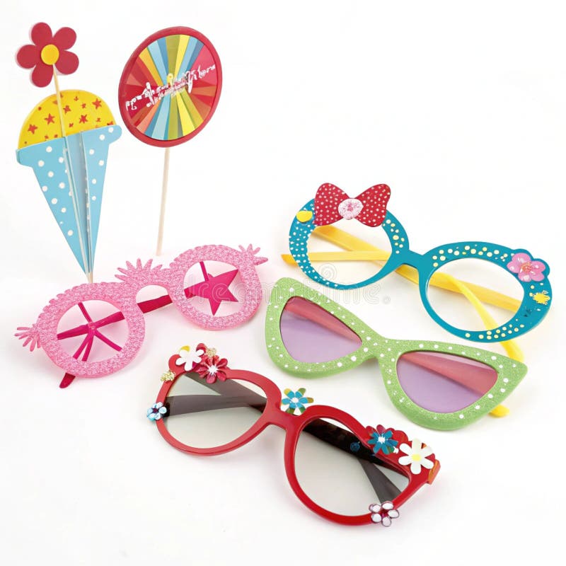 Party Glasses Accessory Isolated on White Background Stock Illustration ...