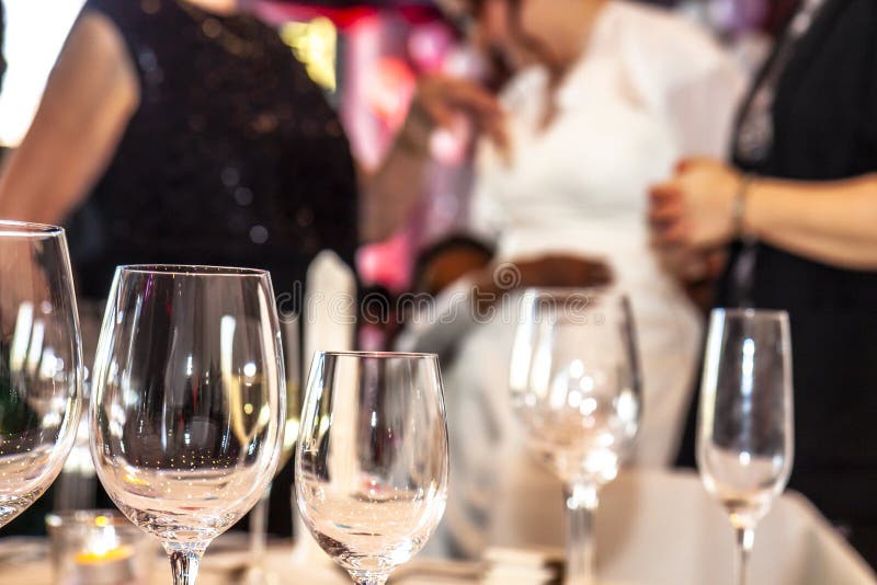Party and Glasses with the Guest in the Background Stock Image - Image ...