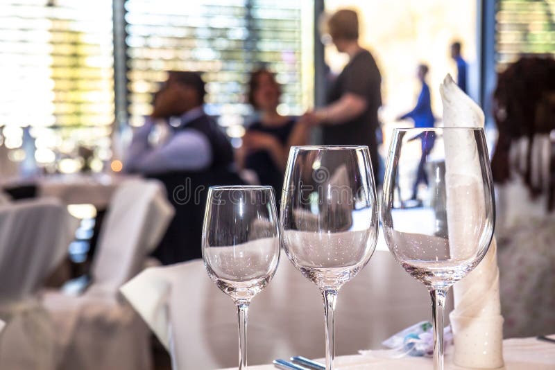 Party And Glasses With The Guest In The Background Stock Image - Image ...