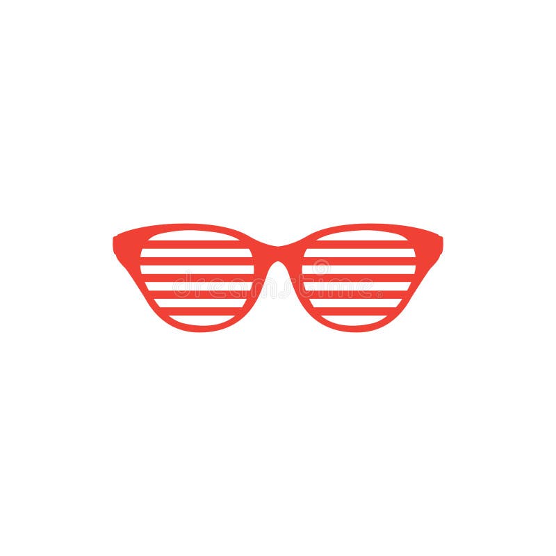 Party Glasses Red Icon on White Background. Red Flat Style Vector ...