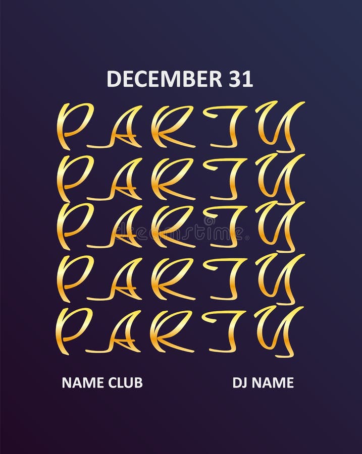 Party Gold Repeat Word Message Stock Vector - Illustration of evening ...