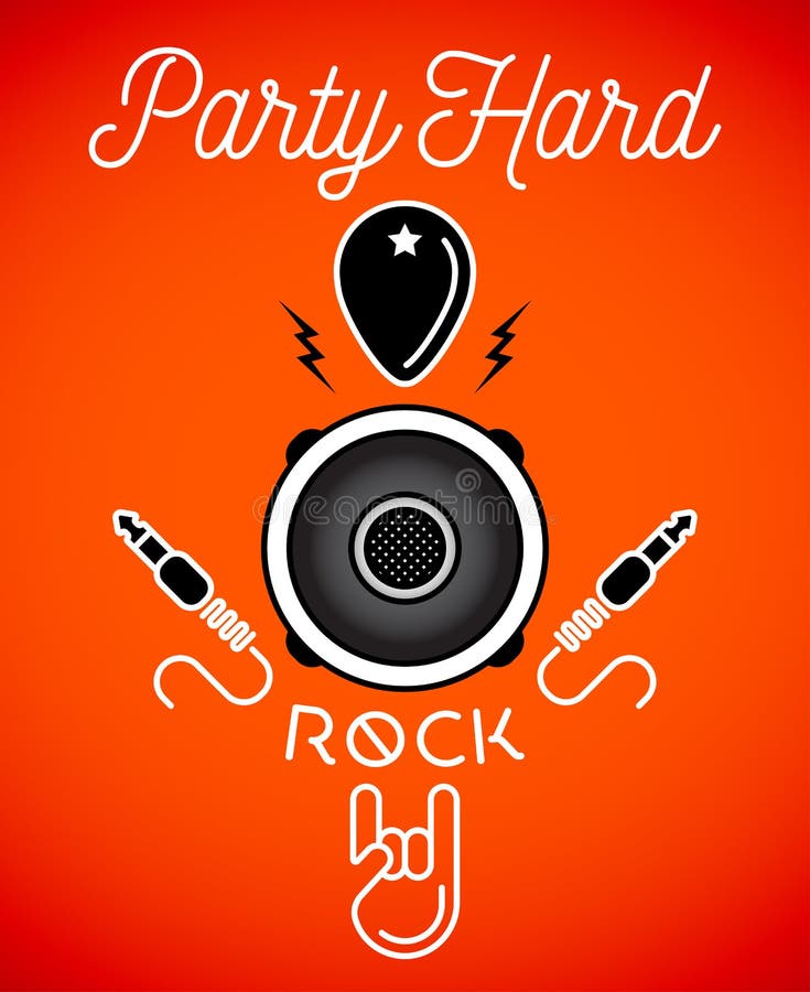Party Hard stock vector. Illustration of retro, turntable - 56351348