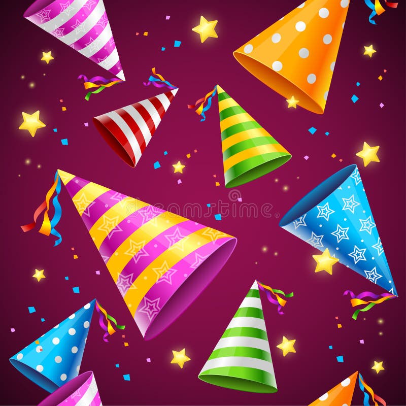 Party Hat Background Pattern. Vector Stock Vector - Illustration of ...