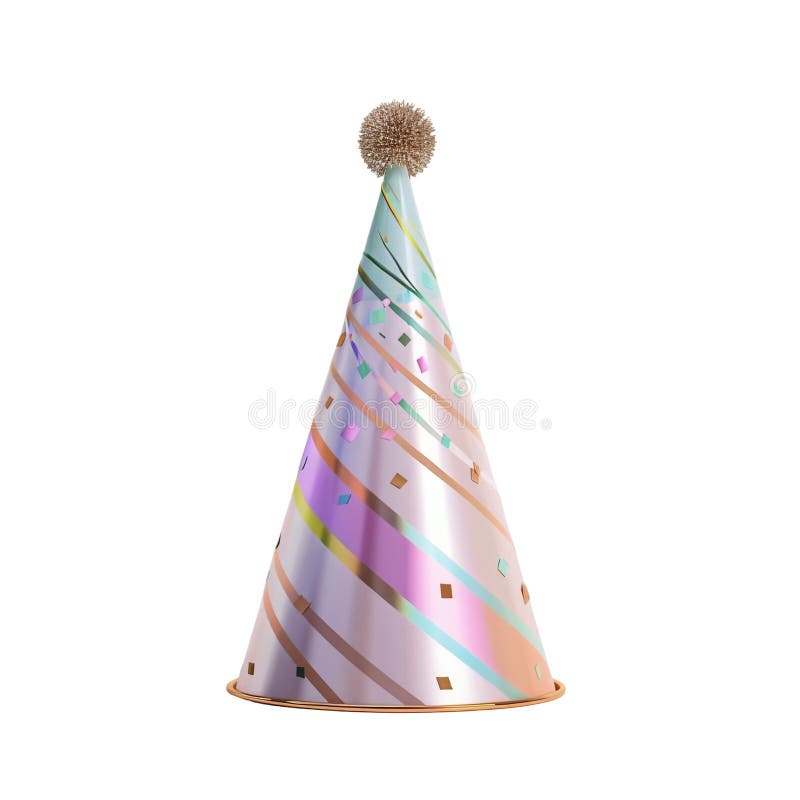 Party Hat with Confetti stock illustration. Illustration of joyful ...