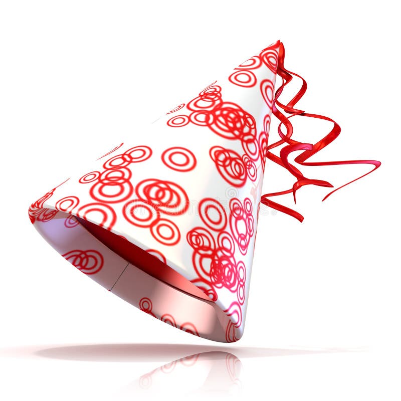 Party Hat, Red Hat with Circle Pattern Stock Illustration ...