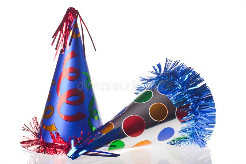 Party Hats, Streamers and Confetti Stock Image - Image of christmas ...