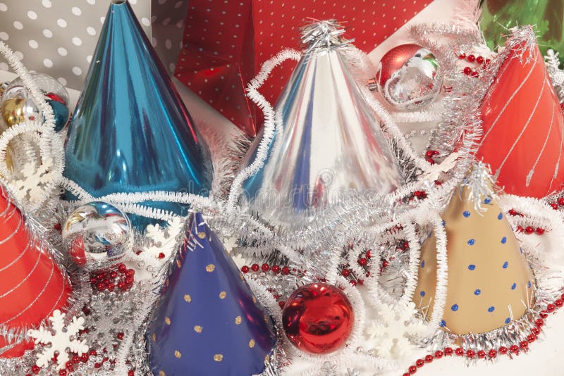 Party hats stock image. Image of glass, happy, present - 27979585