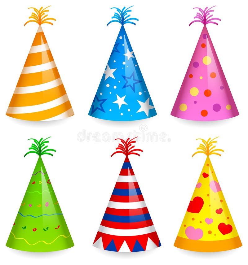 Various Party Hats Pack stock vector. Illustration of green - 35266398