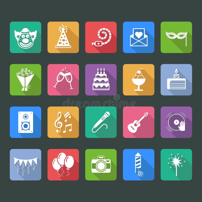 Party icon set stock vector. Illustration of collection - 43450482