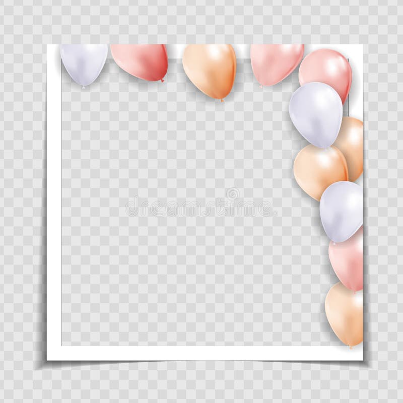 Party Holiday Photo Frame Template for Post in Social Network. Vector ...