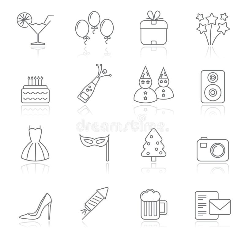 Party and Holidays icons stock vector. Illustration of birthday - 86629409