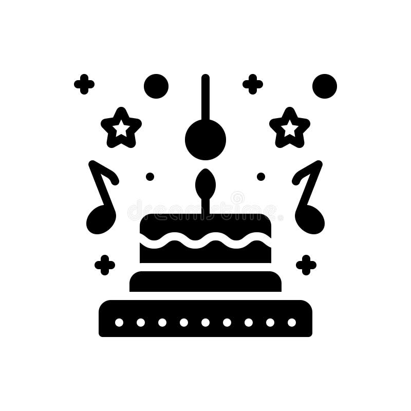 Black Solid Icon for Party, Candle and at Home Stock Vector ...