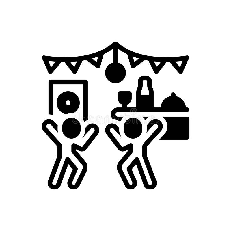 Black Solid Icon for Party, Celebration and Decoration Stock Vector ...