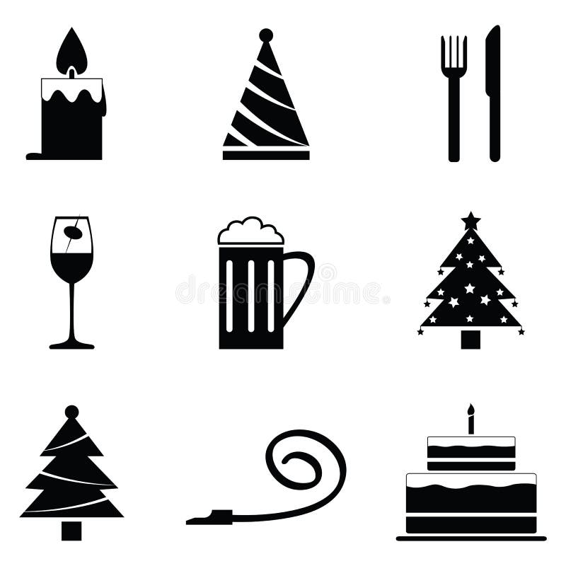 Party icon set stock vector. Illustration of confetti - 102683094
