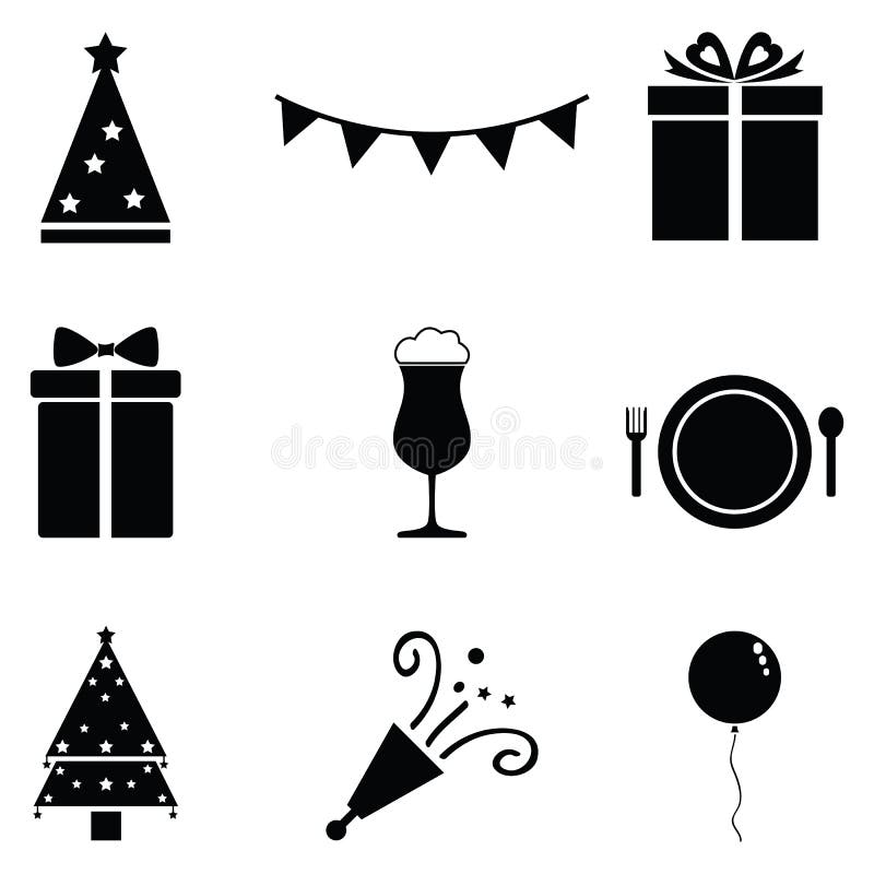 Party icon set stock vector. Illustration of surprise - 102683104