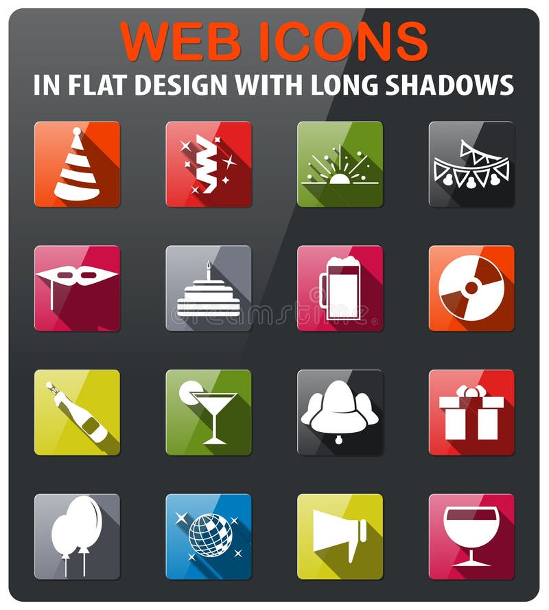 Party icon set stock illustration. Illustration of bells - 88447610