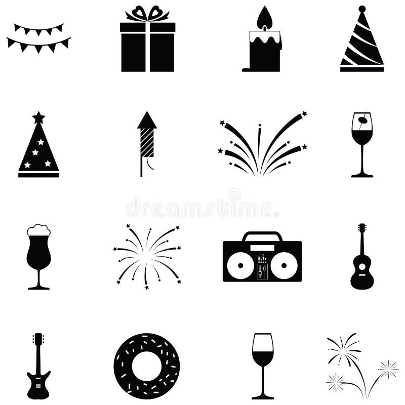 Party icon set stock vector. Illustration of festival - 120569774