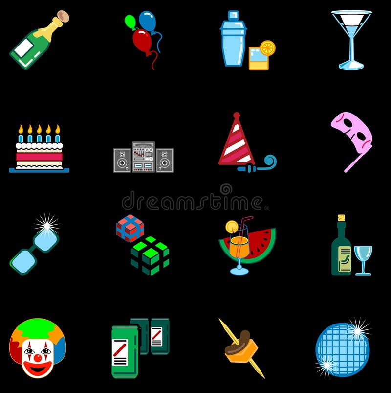 Party icon set series stock vector. Illustration of flier - 1548295