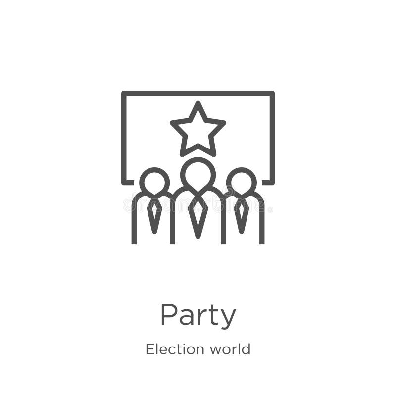 Party Icon Vector from Election World Collection. Thin Line Party ...