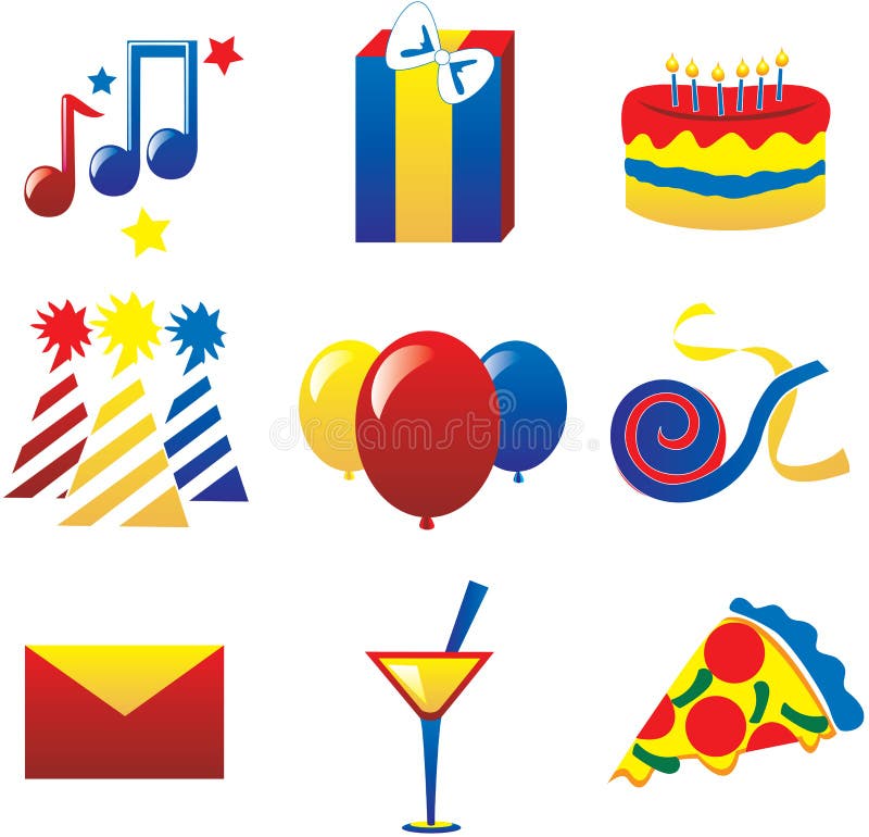 Party Icons stock vector. Illustration of balloons, alcohol - 10720661