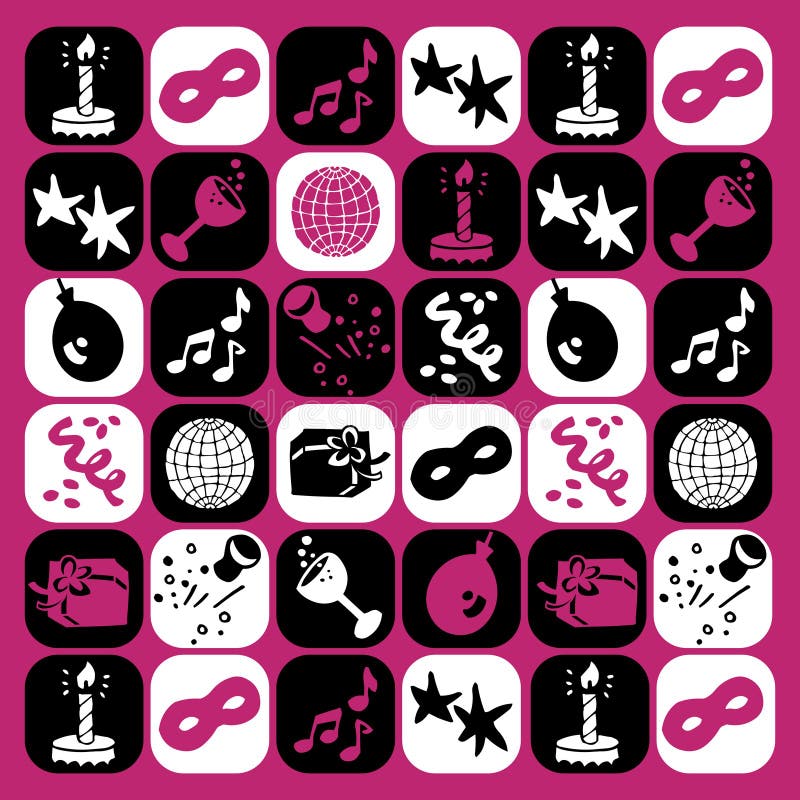Retro Mod Party Mix Icons stock vector. Illustration of element - 2808620